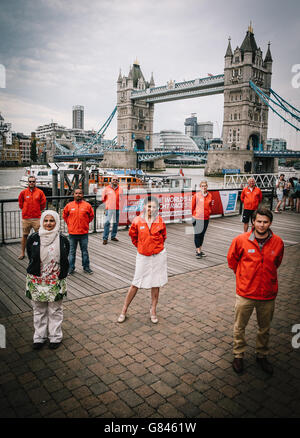 Crew members (L to R) Noreen Rahman, Matthew Ogg, Vanessa Jubenot ...