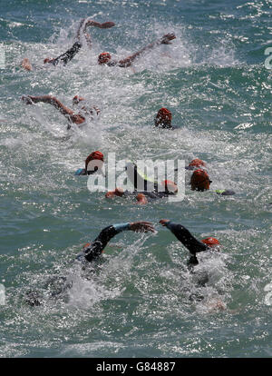 Swimmers take part in the annual Boxing Day Dip at the Royal Albert ...