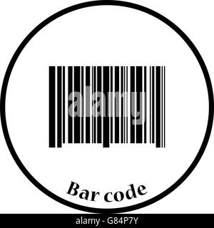 Bar code icon. Thin circle design. Vector illustration Stock Vector ...
