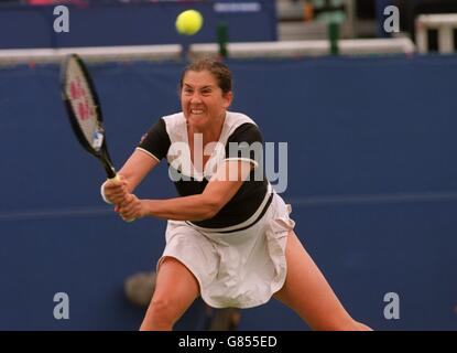Monica Seles during her game with Brenda Schultz-McCarthy Stock Photo ...