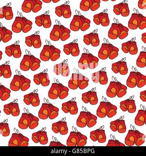 Boxing gloves hanging seamless pattern. Vintage sport inventory ...