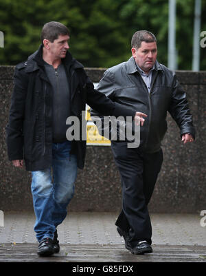 Matthew Telford (left) and Henry Toal arrive at Glasgow Sheriff Court ...