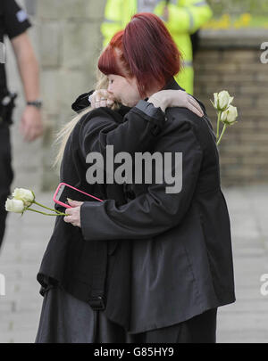 Mourners attend the funeral of John Yuill at St Francis Xavier's RC ...