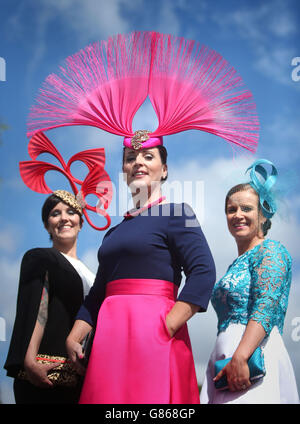 Milliner Caithriona King (centre), from Curafin, displays some of her ...