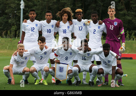 England U16 starting line up L-R, 8 Angel Gomes (Manchester United), 13 ...