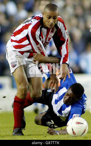 Brentford's Darren Pratley and Sheffield Wednesday's Glenn Whelan ...