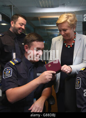 Irish border control changes. A general view of passport control at ...
