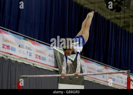 Scotland gymnast Louise McColgan performs on the Horizontal bar during ...