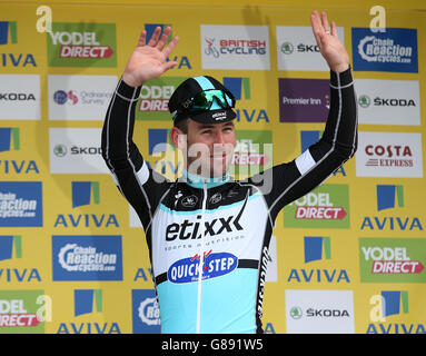 Mark Cavendish on the podium Stock Photo - Alamy