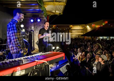 Jason Williamson (right) and Andrew Fearn from Sleaford Mods perform ...