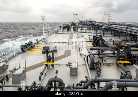 Deck of crude oil tanker in blue sea Stock Photo: 82111118 - Alamy