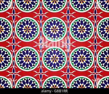 Arabic arabesque seamless pattern with colorful elements. Geometric ...