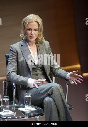 Actress Nicole Kidman speaks during the Women in the World conference ...