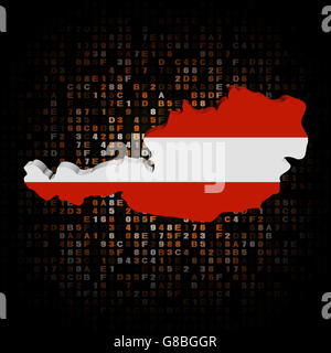 Austria map flag on hex code illustration Stock Photo - Alamy