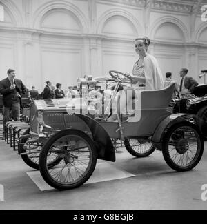 Old black vintage car on the road Stock Photo - Alamy