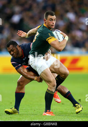 South Africa's Jesse Kriel breaks clear to score his sides fourth try ...
