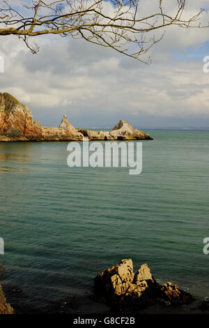 Long Quarry Point at Anstey's Cove, Torquay, Devon Stock Photo - Alamy