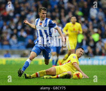 (L-R) Brighton and Hove Albion's Solomon March, Dale Stephens and Beram ...