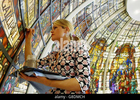 Stained glass from the Baltic Exchange, National Maritime Museum Stock ...