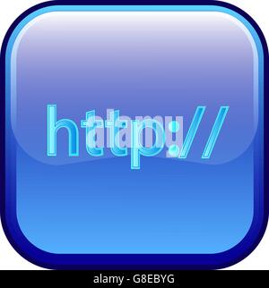 Big blue button labeled "http Stock Vector Image & Art - Alamy