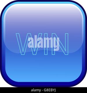 Big blue button labeled "win Stock Vector Image & Art - Alamy