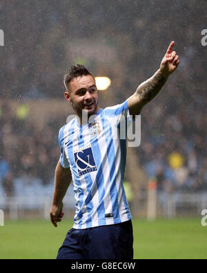 Coventry City's Adam Armstrong celebrates after he scores his sides ...