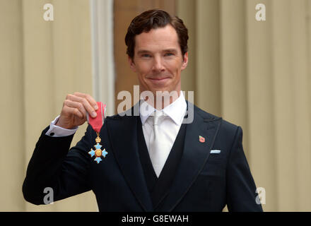Actor Benedict Cumberbatch after receiving the CBE (Commander of the ...