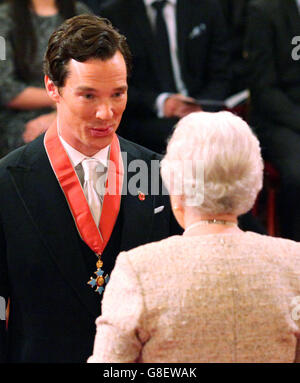 Actor Benedict Cumberbatch receives the CBE (Commander of the Order of ...