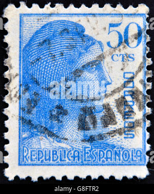 SPAIN - CIRCA 1933: A stamp printed in Spanish republic shows ...