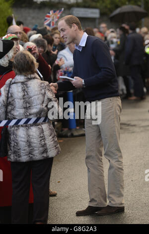 The Prince of Wales meets wellwishers as he arrives for a visit to ...