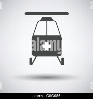 Medevac icon on gray background, round shadow. Vector illustration ...