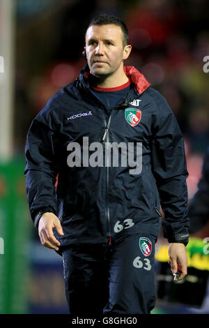 Leicester Tigers head coach Aaron Mauger during the press conference at ...
