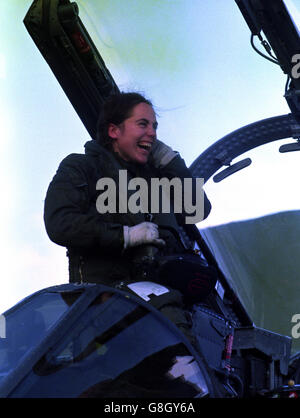 RAF Tornado pilot Flight Lieutenant Juliette Fleming, of 31 Sqn, during ...
