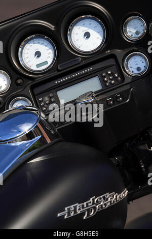close up of dials on a harley davidson motor cycle Stock Photo - Alamy