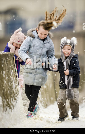 Porthcawl, South Wales, UK. 11 March 2021. UK weather: Large waves ...