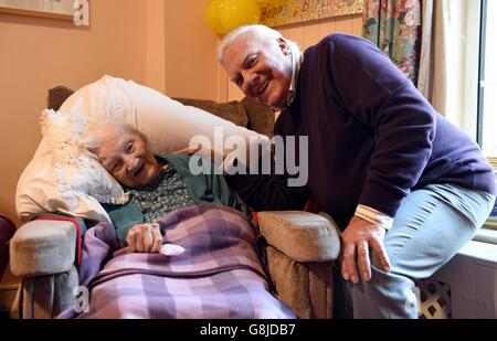 Gladys Hooper, 112, the oldest person in the UK, with her son Derek ...