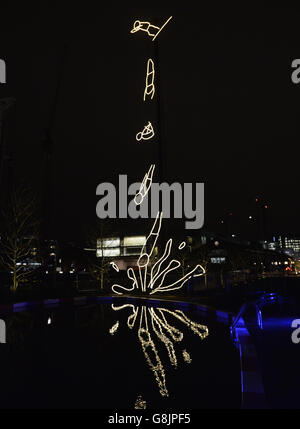 The London Lumiere light Festival at Lewis Cubitt Park, featuring Entre ...