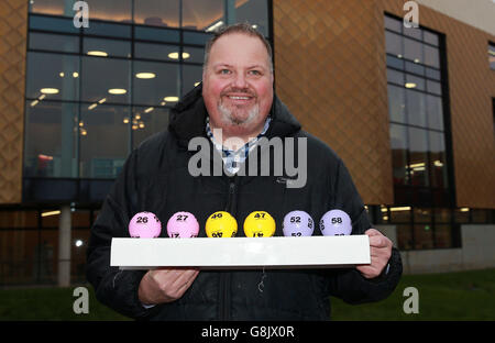 Andy Carter, Senior Winners' Advisor at The National Lottery, outside ...