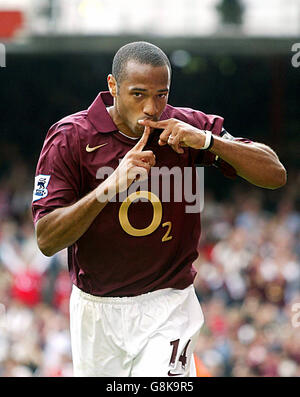 Arsenal's Thierry Henry celebrates after scoring the opening goal with ...