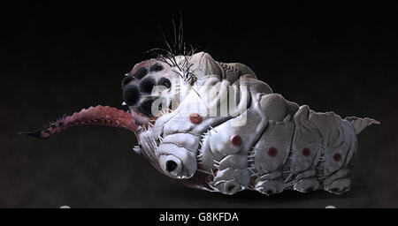 Parasitic grub worm alien with stinging tongue and lots of eyes and ...