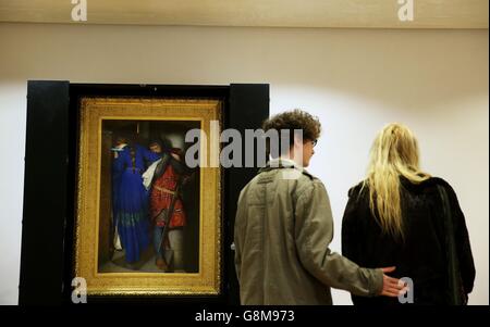 A young couple view 'Hellelil and Hildebrand, The Meeting on the Turret ...