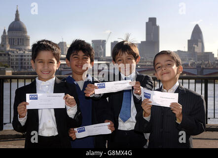 From left, 6-year-old Armaan Genomal, 7-year-old Piers Sharma, 6-year ...