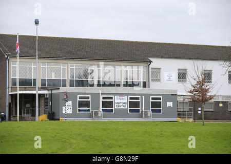 An exterior view of the visitors' centre at HMP Coldingley, a Category ...