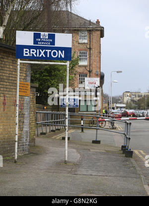 The main entrance to HMP Brixton, a resettlement prison, housing ...