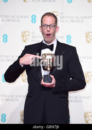 Pete Docter with the BAFTA for Best Animated Film (Inside Out) and ...
