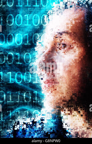 man face disintegrating Stock Photo - Alamy