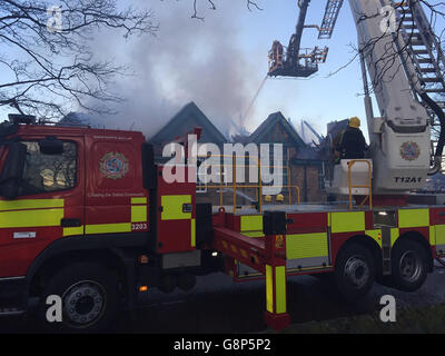 Firefighters put out a fire in a storage hut on the Osterley sports and ...