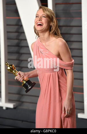 Brie Larson arrives at the Oscars on Sunday, Feb. 9, 2020, at the Dolby ...
