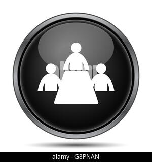 Meeting room icon. Internet button on white background Stock Photo - Alamy