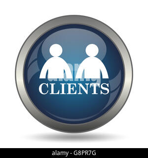Clients icon. Internet button on white background Stock Photo - Alamy